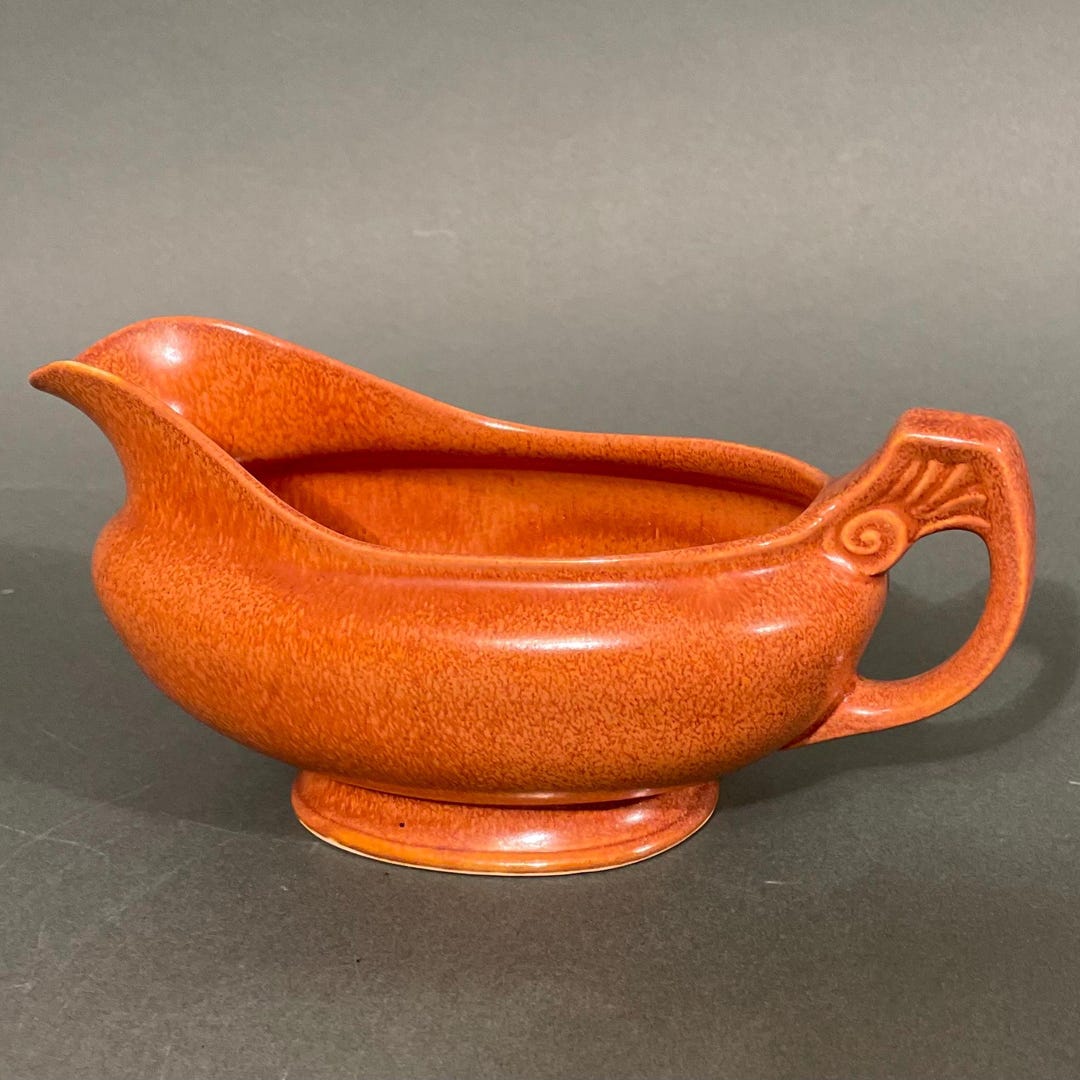 Homer Laughlin Wells Art Glazes 1930s Art Deco Gravy Boat Rust Color - Etsy
