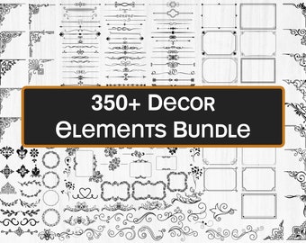 220 Decorative Elements SVG, Ornaments Svg, Flourishes SVG, Swirls SVG ...