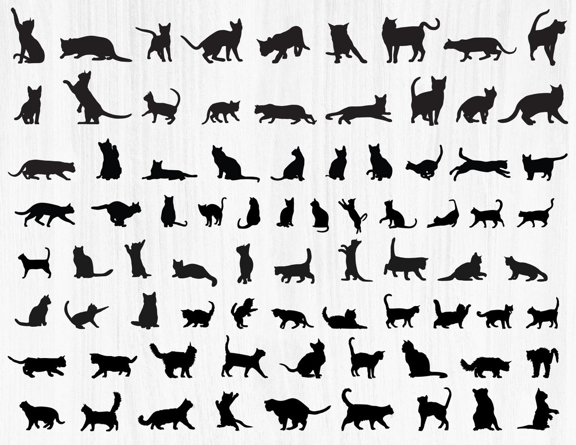 CATS BUNDLE SVG Cats Svg Cut Files for Cricut Cats Clipart - Etsy
