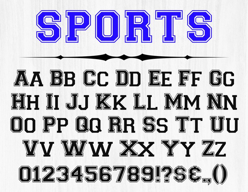SPORTS Font SVG Ttf Png College Font Block Font - Etsy Australia