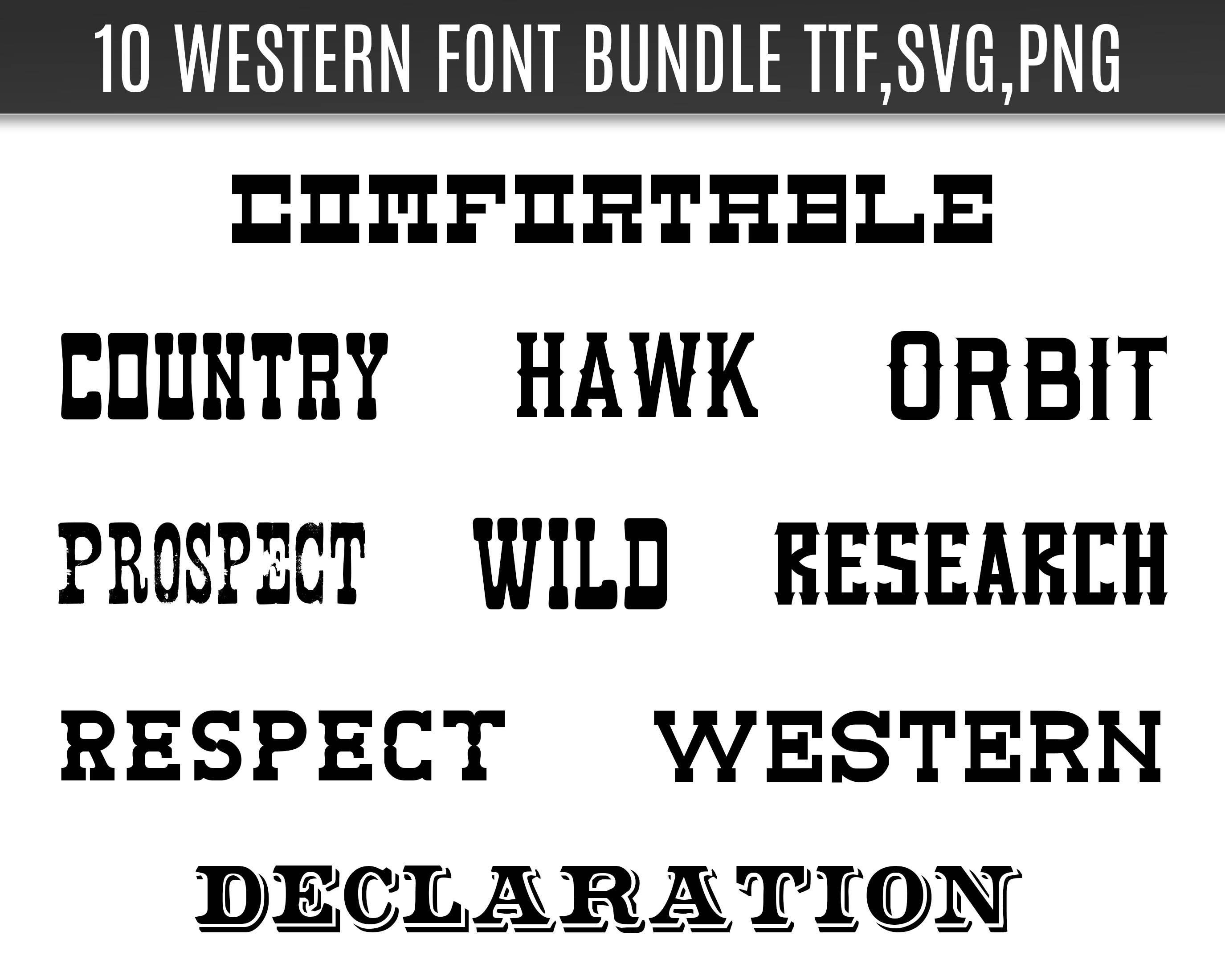 10 Western Font SVG Png TTF Western Letters & Numbers - Etsy Canada