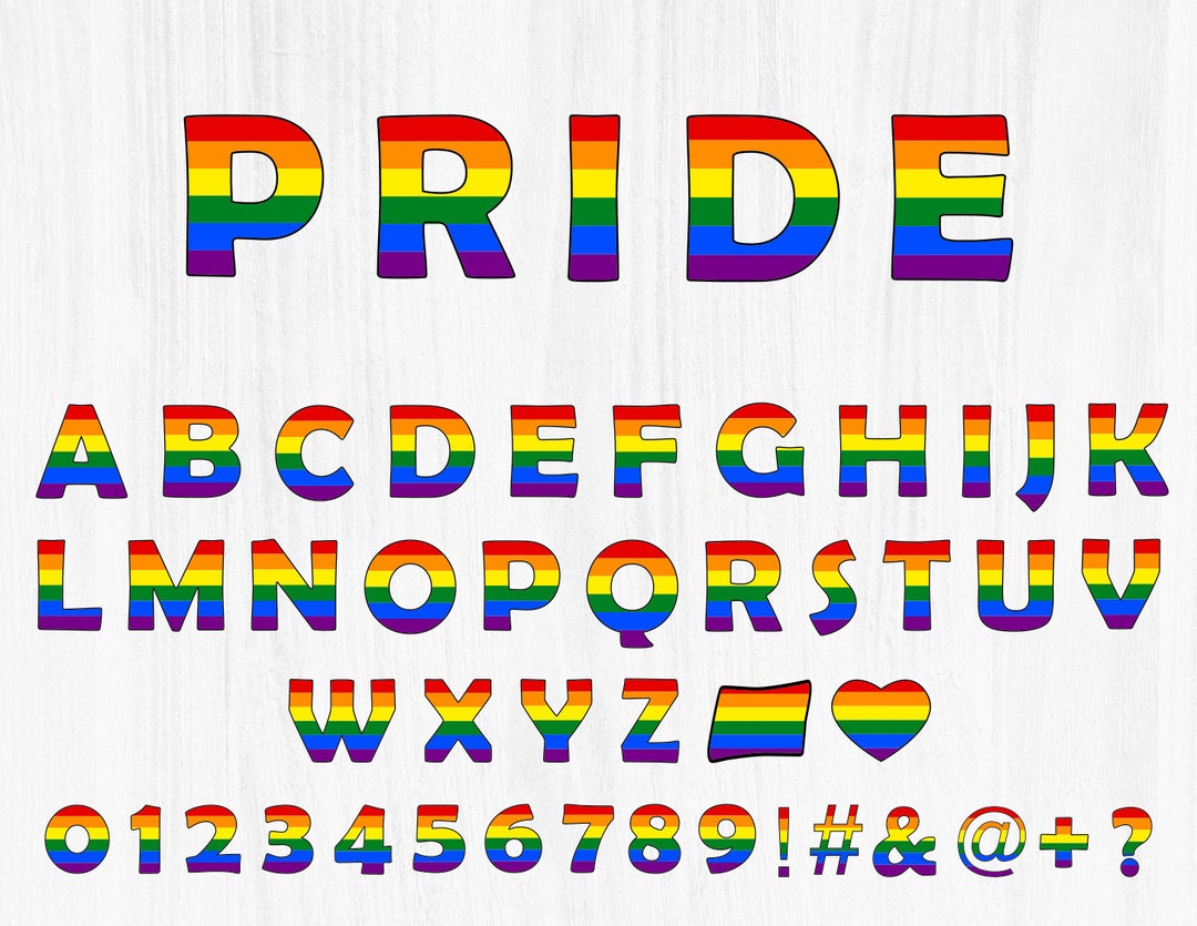 Lgbt Pride Font Svg Lgbt Pride Alphabet Svg Lgbt Pride Letters Svg