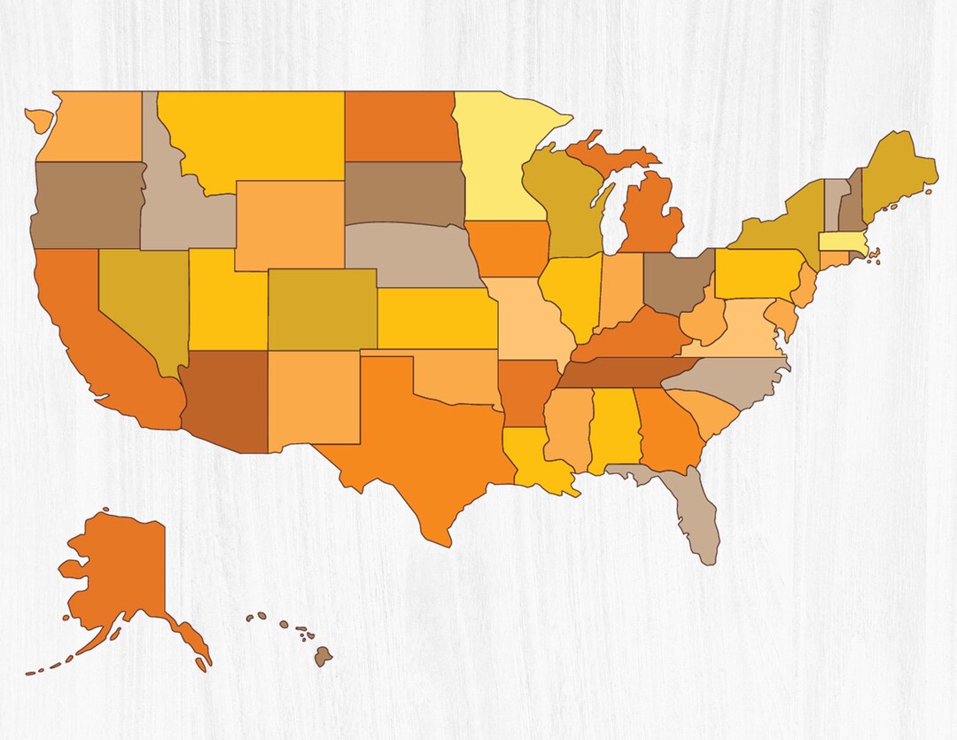 USA Vintage MAP SVG, States Svg Files for Cricut, All States Svg File ...