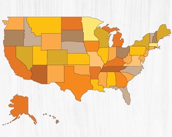 USA MAP SVG Files, States Svg Files for Cricut, All States Svg File ...