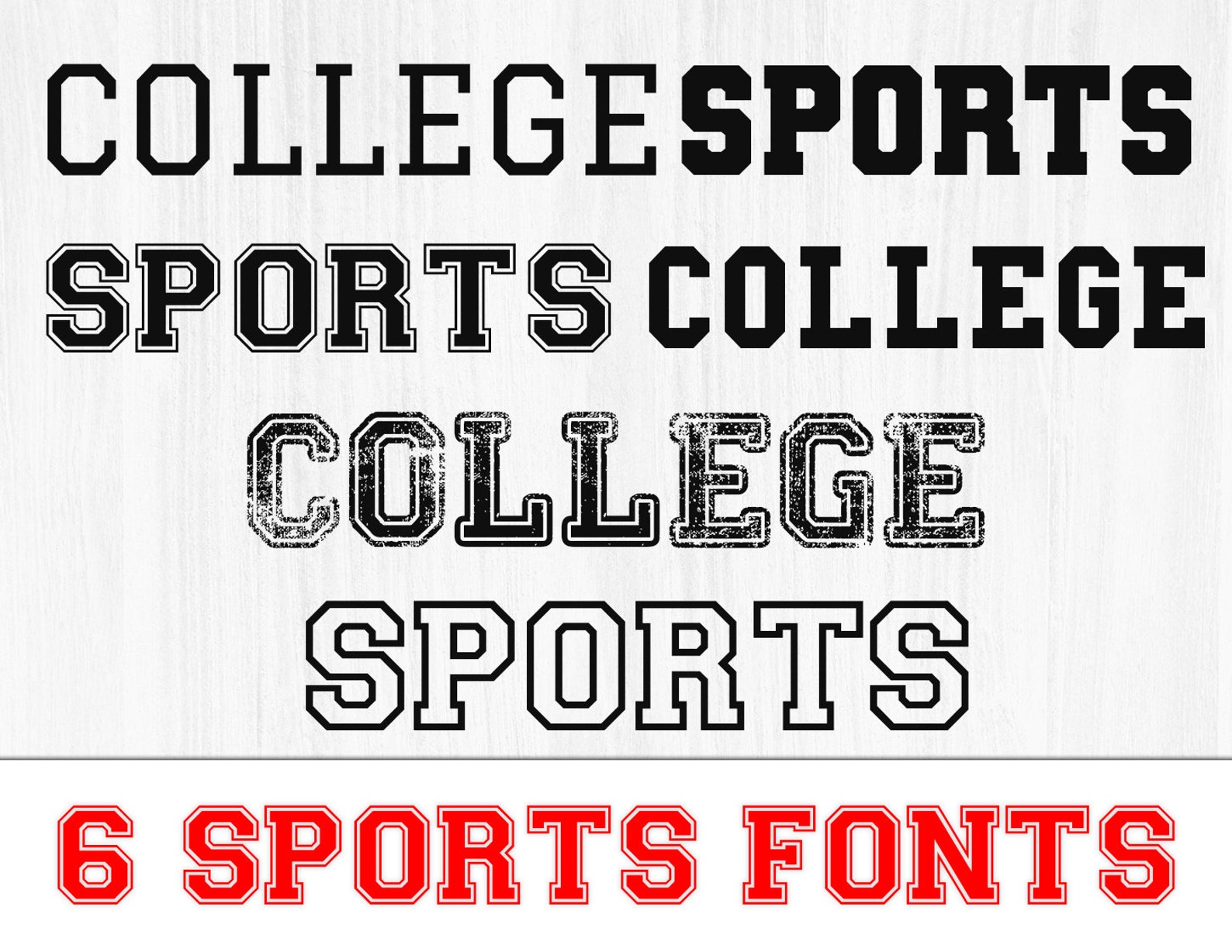 SPORTS Font Bundle SVG Ttf Png College Font Block Font - Etsy