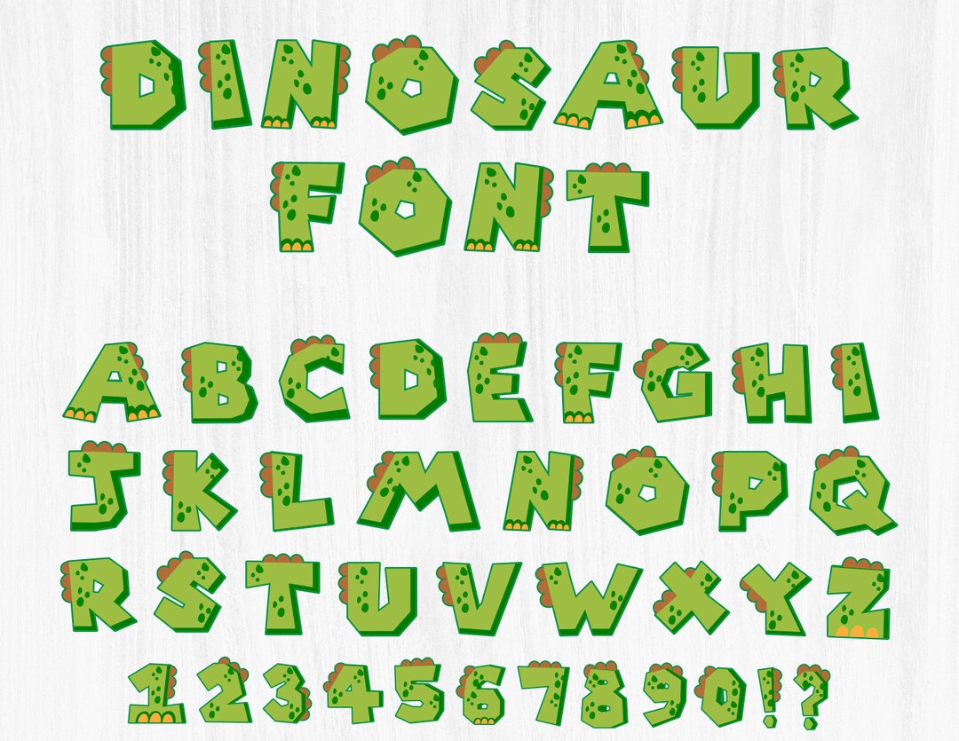 Dinosaur Font SVG, PNG Dino Alphabet Svg, Letters and Numbers, Dinosaur ...