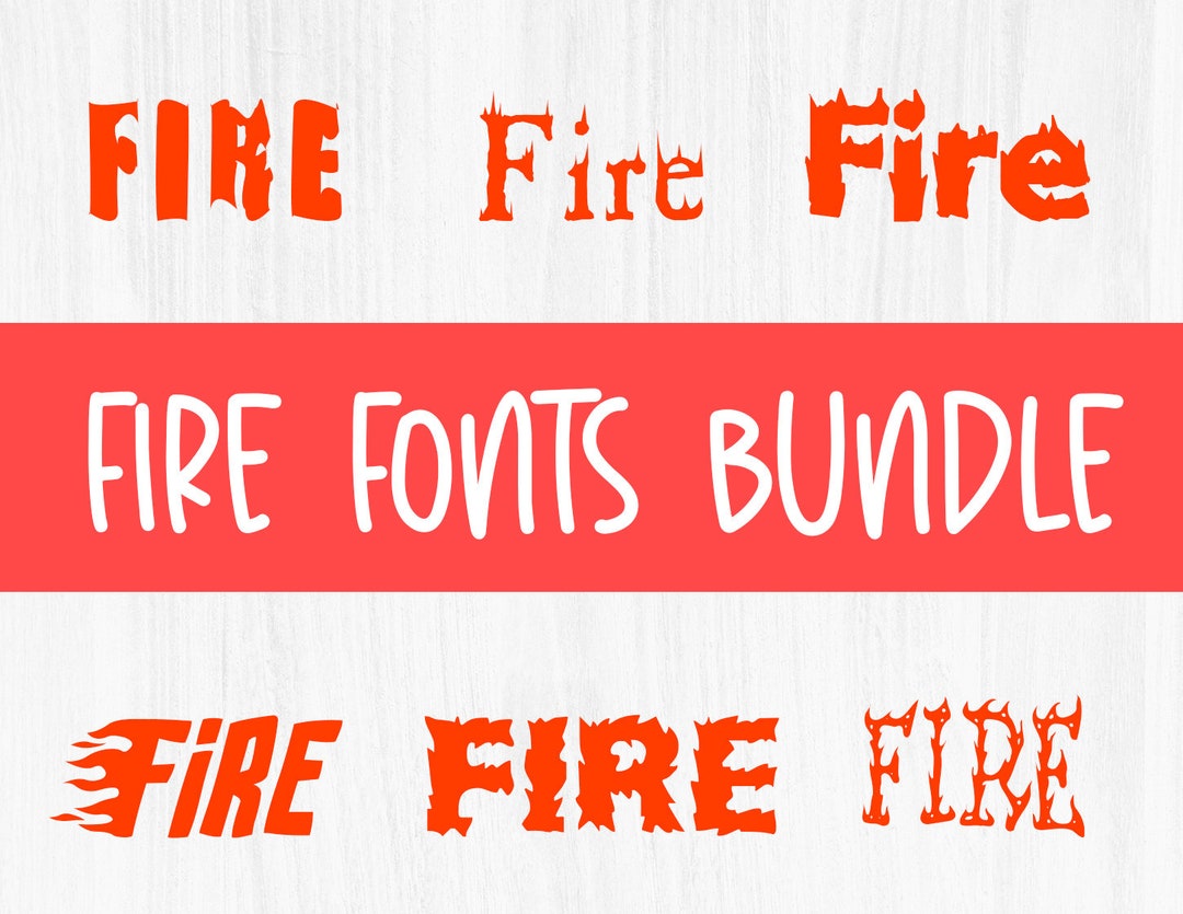 6 Fire Fonts Bundle TTF True Type Font Bundle, Fonts, Font Files for ...