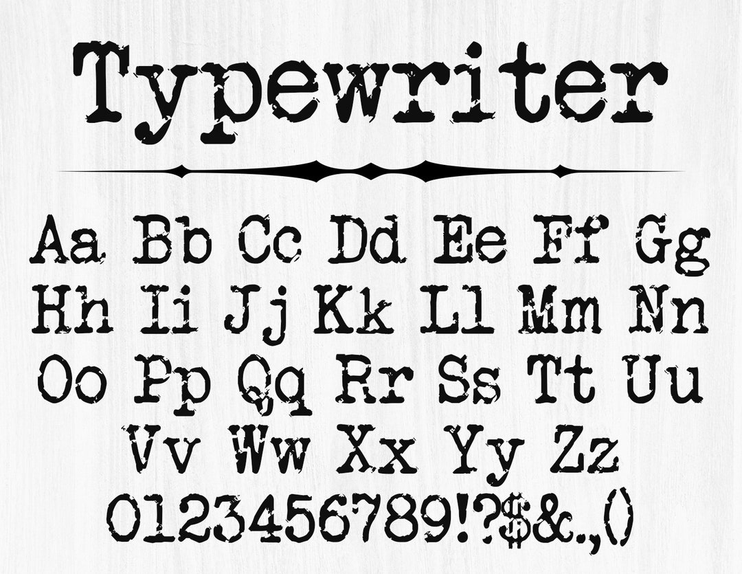 Typewriter Distressed Font SVG, Png, Ttf Vintage Typewriter Alphabet ...