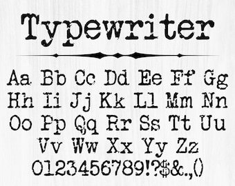 TYPEWRITER FONT SVG, Vintage Typewriter Font Svg, Typewriter Alphabet ...