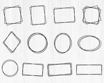 30 Double Frame Svg Bundle, Square Frame Svg, Double Border,rectangle ...