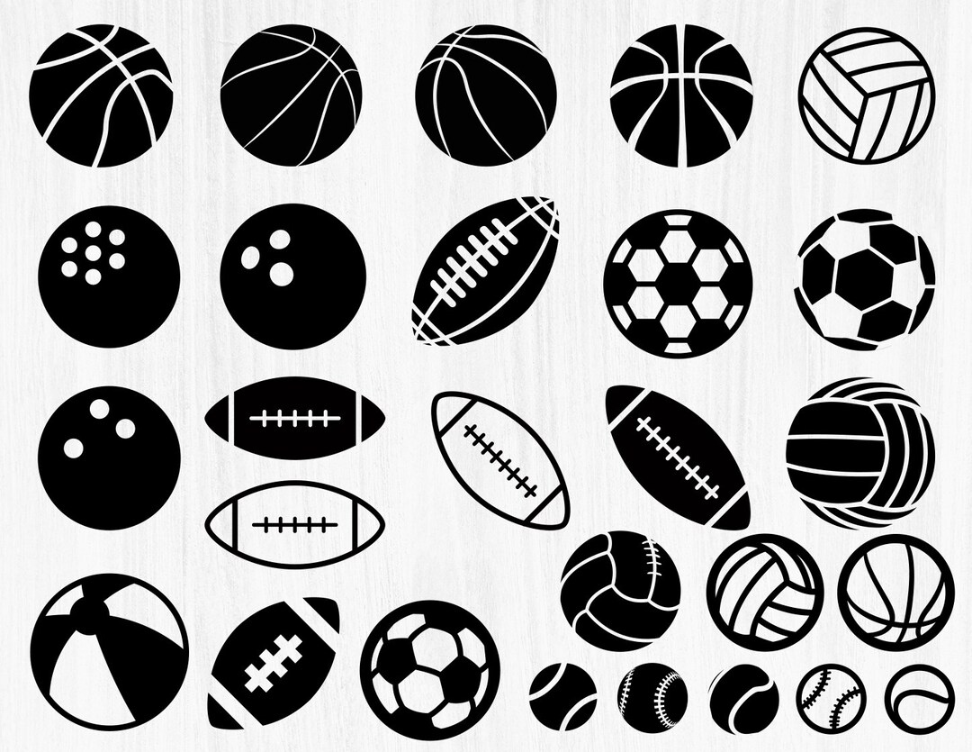 SPORTS BALLS SVG, Sports Ball Clipart, Baseball Ball, Basketball Ball ...