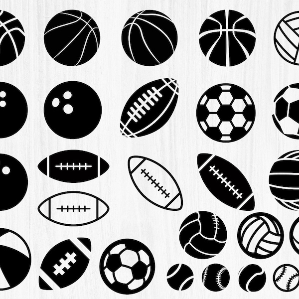 Sports Balls Svg - Etsy