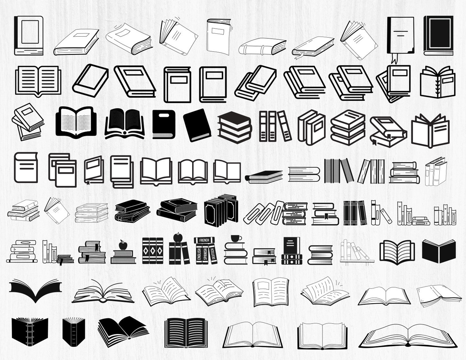 BOOKS SVG Bundle BOOKS Svg Cut Files for Cricut Book Svg Cut - Etsy