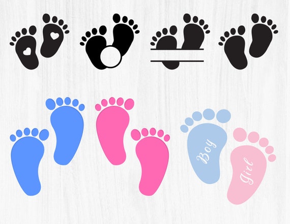 BABY FOOTPRINT SVG Baby Feet Svg Gender Reveal Svg Cut - Etsy