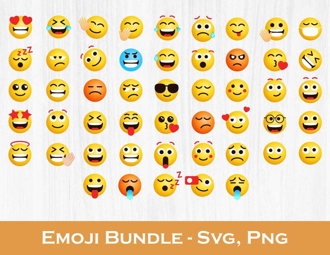 EMOJI BUNDLE SVG Png Emoticons Svg Emotes Svg Cut Files - Etsy