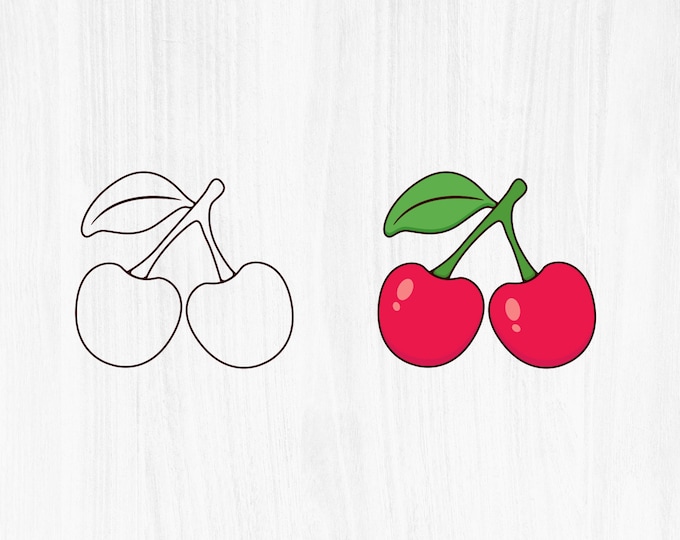 Cherry SVG, Cherries Clipart, Fruit Svg, Cherry Cricut, Cut Files ...