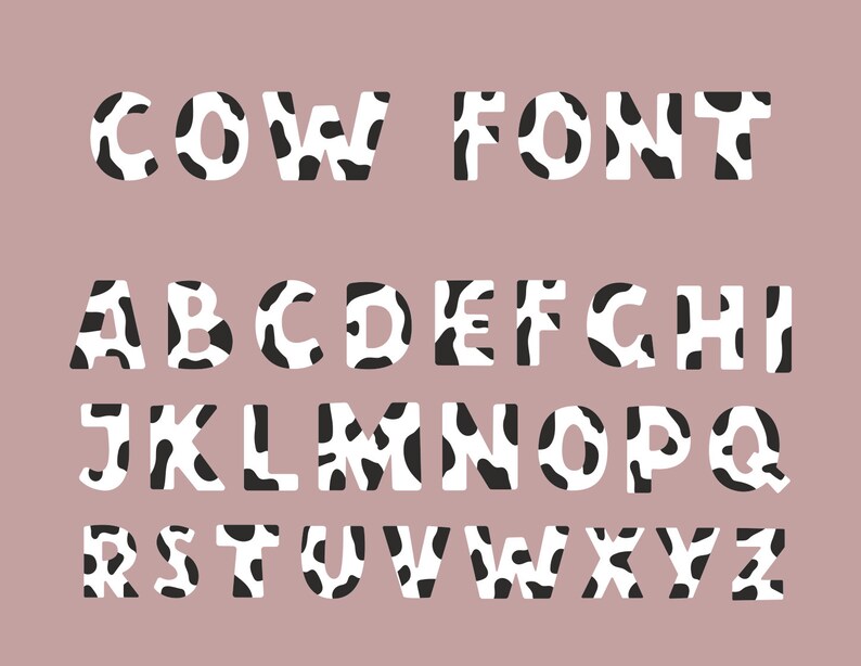 COW ALPHABET SVG Letters Only Cow Font Svg Cow Print - Etsy UK