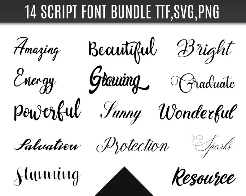 14 Script Font Bundle SVG PNG TTF Cricut Fonts Procreate - Etsy
