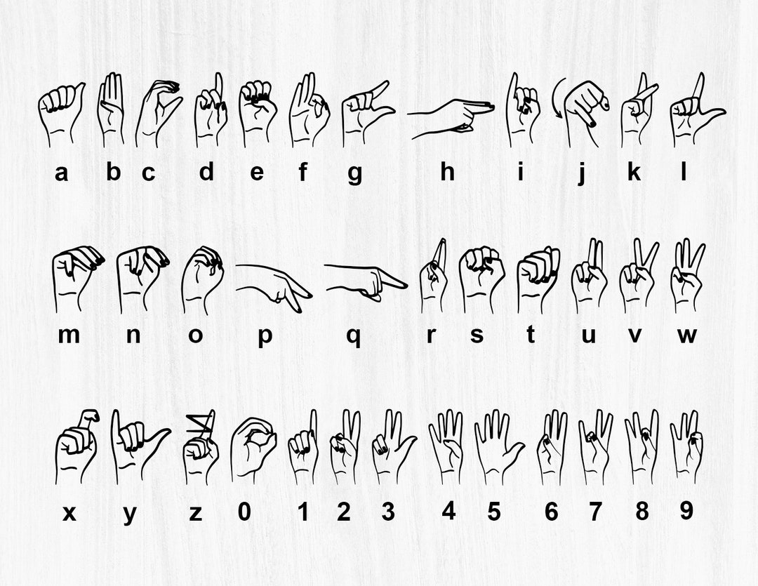 American Sign Language SVG, TTF, American Sign Language Font, American ...