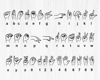 BSL Sign Language Alphabet SVG Bundle BSL Alphabet British - Etsy