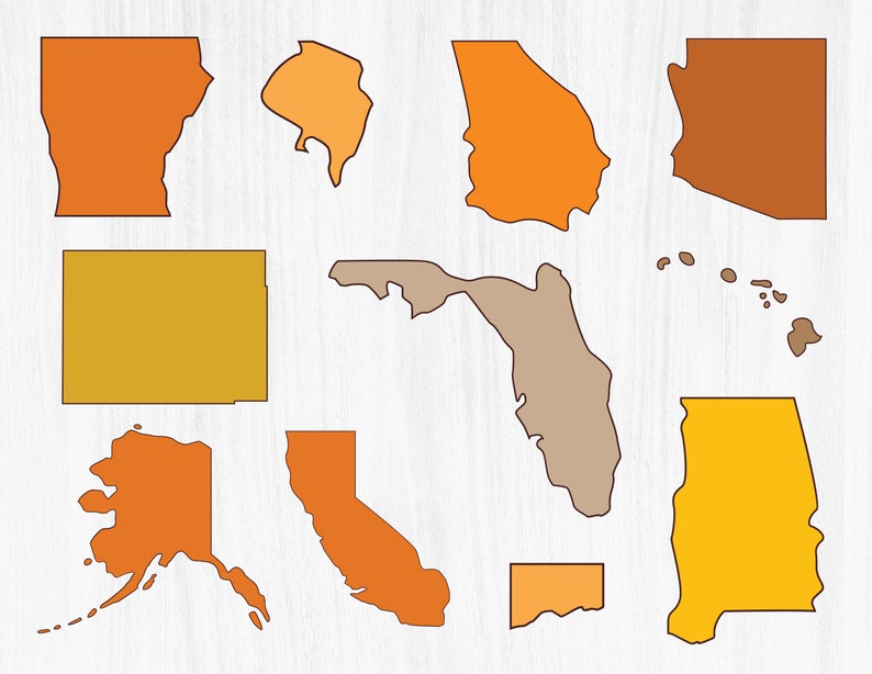 USA Vintage MAP SVG States Svg Files for Cricut All States - Etsy