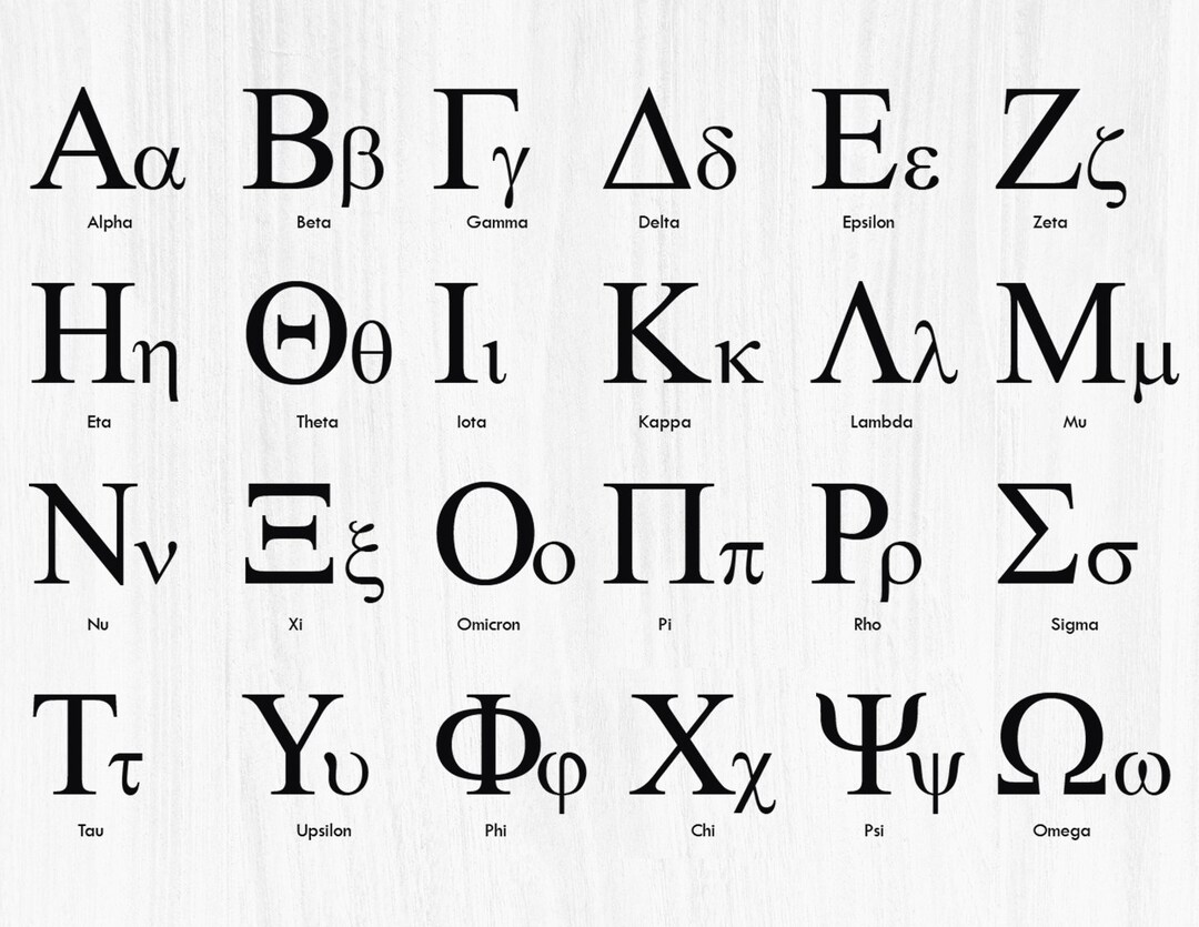 GREEK ALPHABET SVG Font, Greek Letters Svg, Greek Alphabet Clipart ...