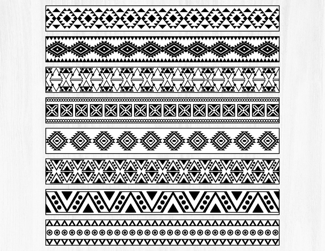 AZTEC PATTERN SVG, Tribal Border Svg, Geometric Pattern Svg, Cut Files ...