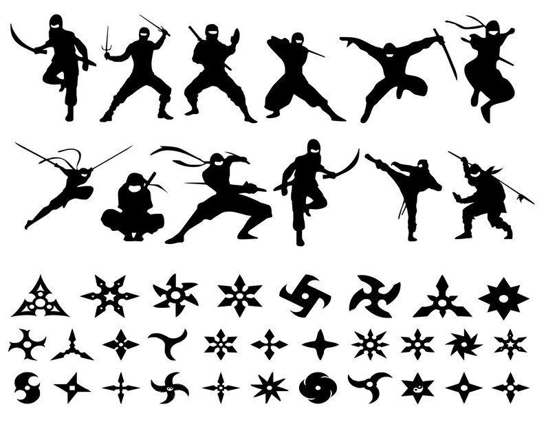 NINJA SVG FILES for Cricut Cute Ninja Clipart Files Ninja - Etsy