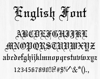 2 Old English Fonts SVG, TTF, Png, Letters & Numbers, Font for Cricut ...