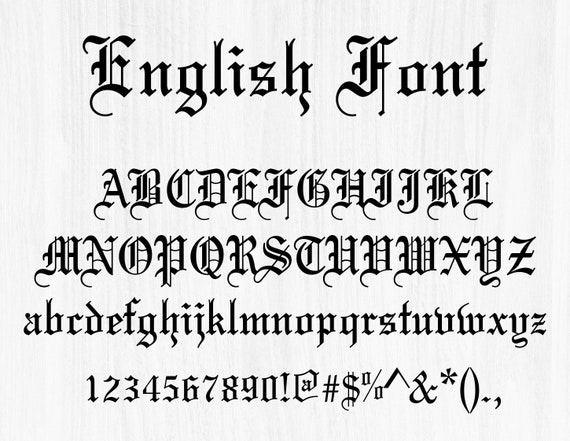 Old English Font Numbers 1