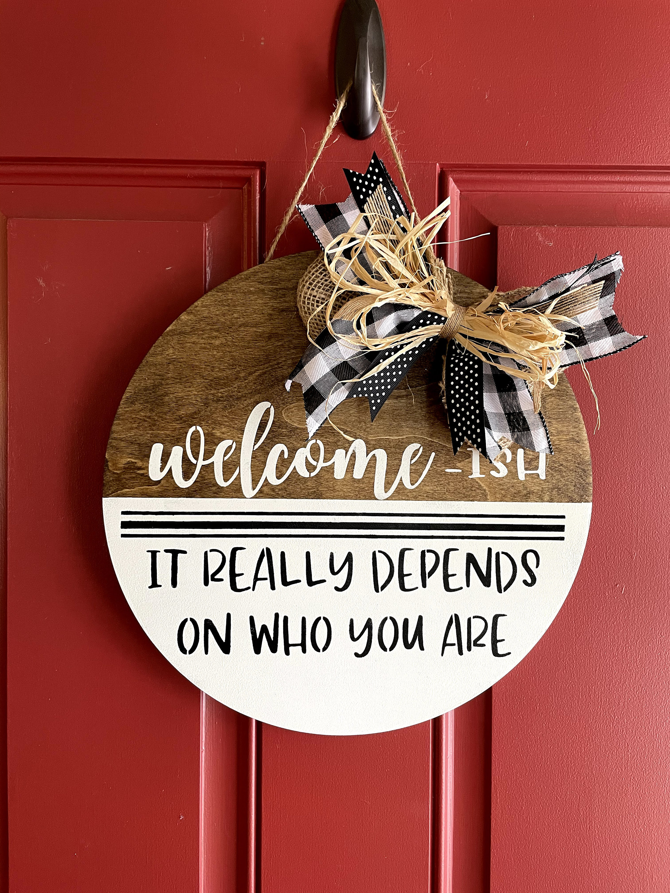 Welcome-ish Door Sign Front Door Hanger Door Hanger New | Etsy