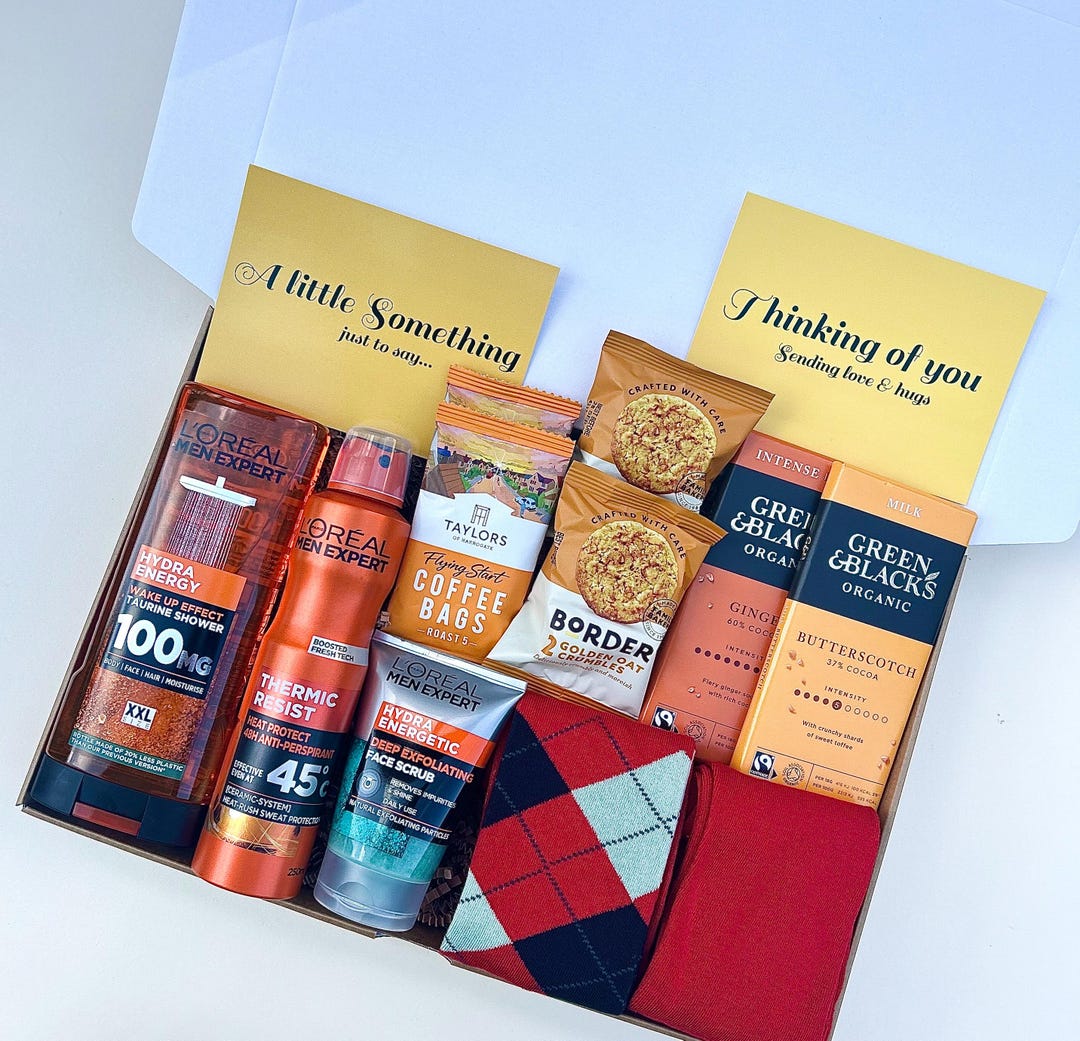 Luxury Men's Pamper Gift Box, Gourmet Treats & L'oreal Men Expert - Etsy