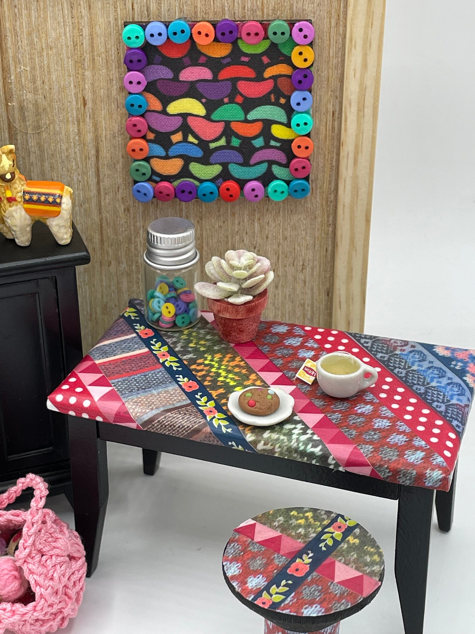 Knitting Nook Cozy Corner~mini Knitting Corner~mini Knitting Supplies ...