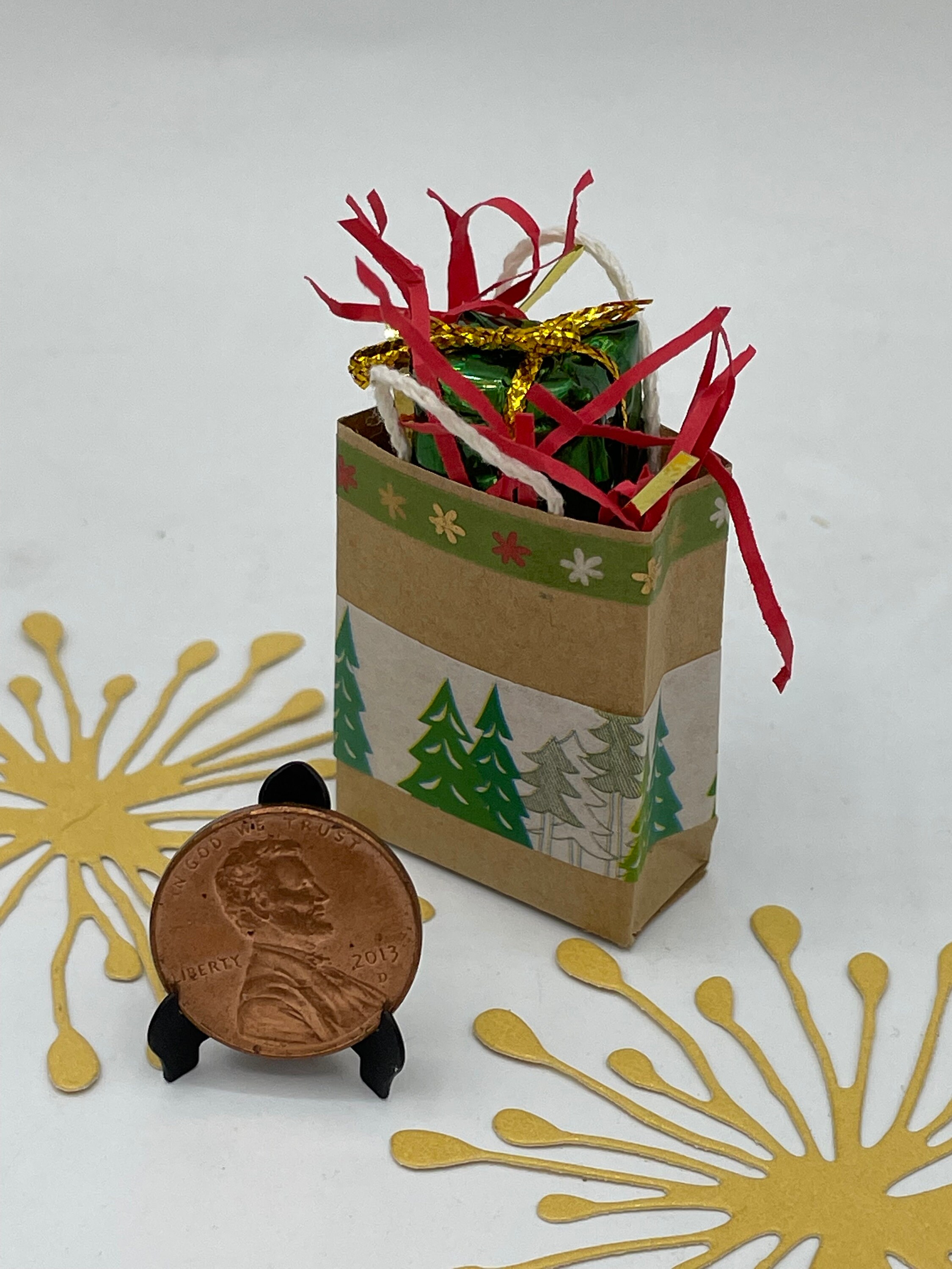 Miniature Christmas Gift Bagsminiature Kraft Decorated Gift - Etsy