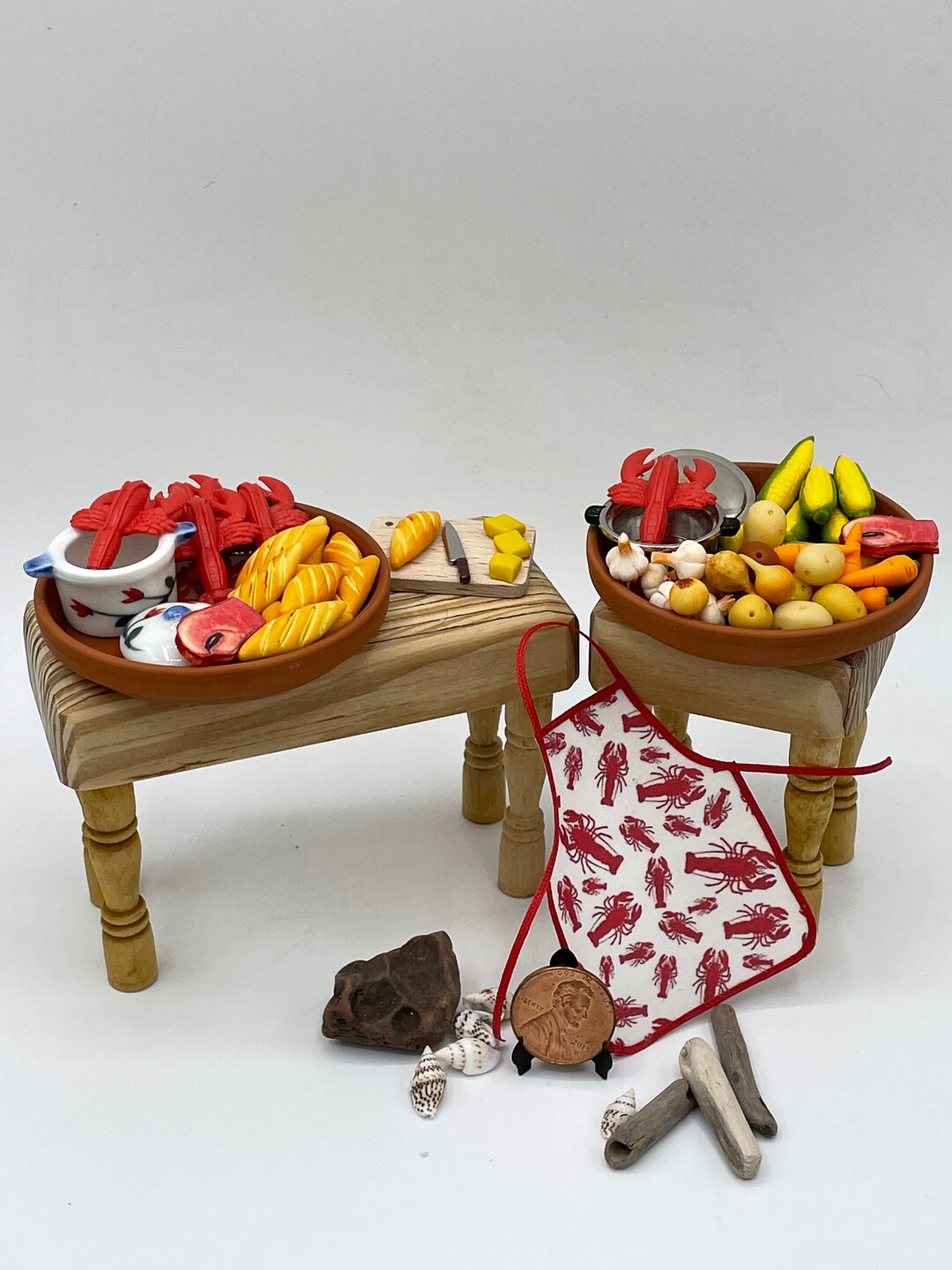 Miniature Lobster Boil~mini Lobsters~mini Vegetables~mini Stock Pots ...