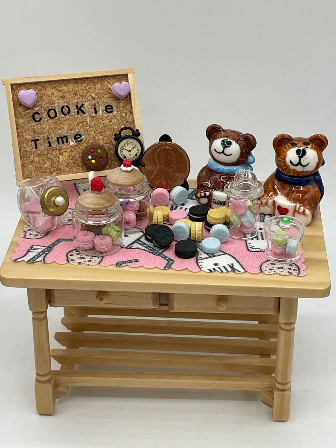 Miniature "cookie Time"~six Different Cookie Jars Filled With Cookies ...