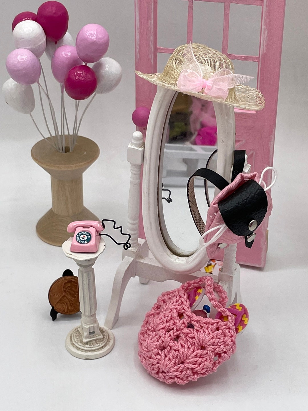 Miniature Pink Dreamworld Gifts~mini PINK Hats~mini PINK Bags~mini PINK ...