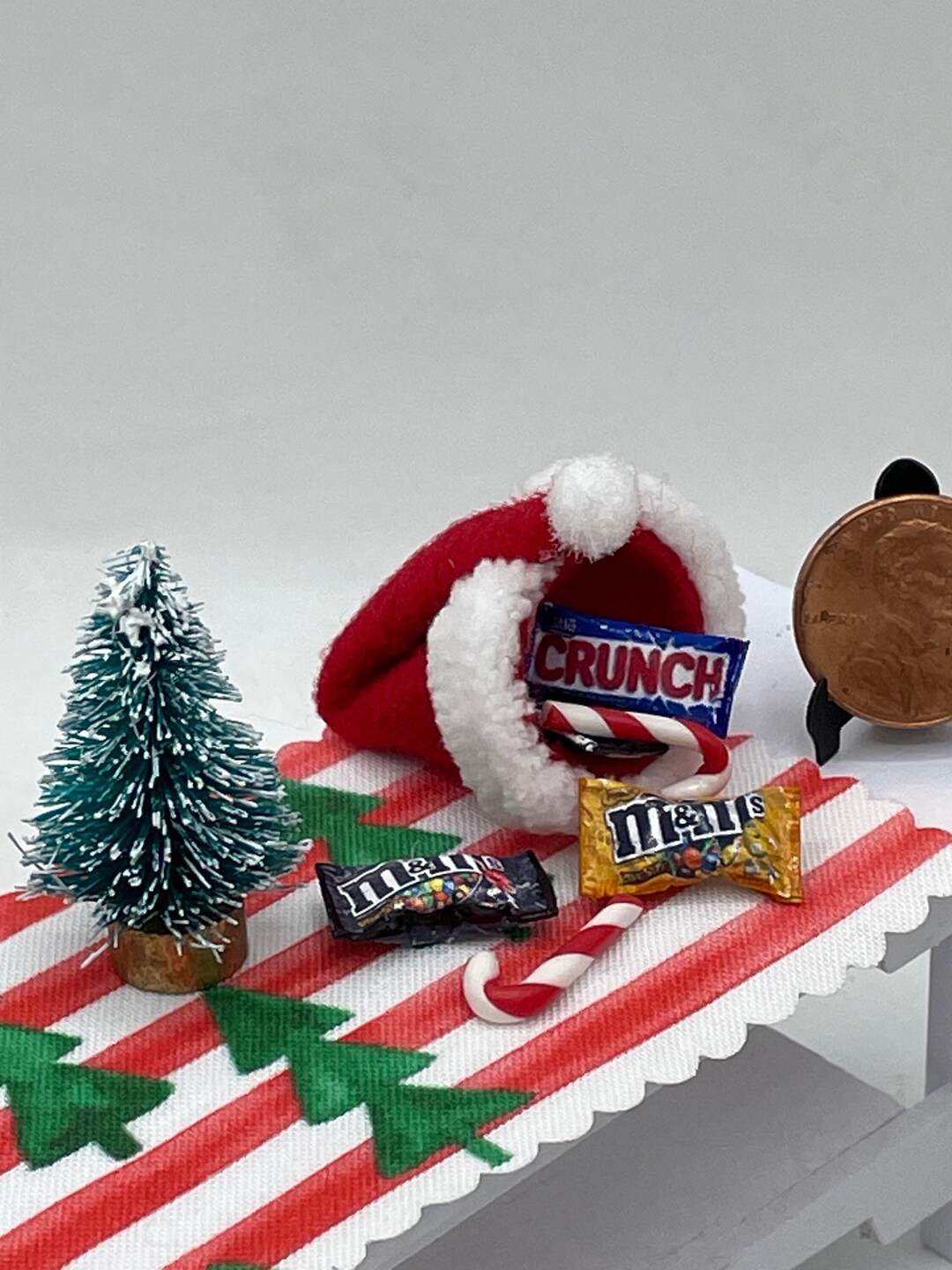 Miniature Santa Hat~mini Quick Decorations~mini Candy Bars~mini Flocked ...