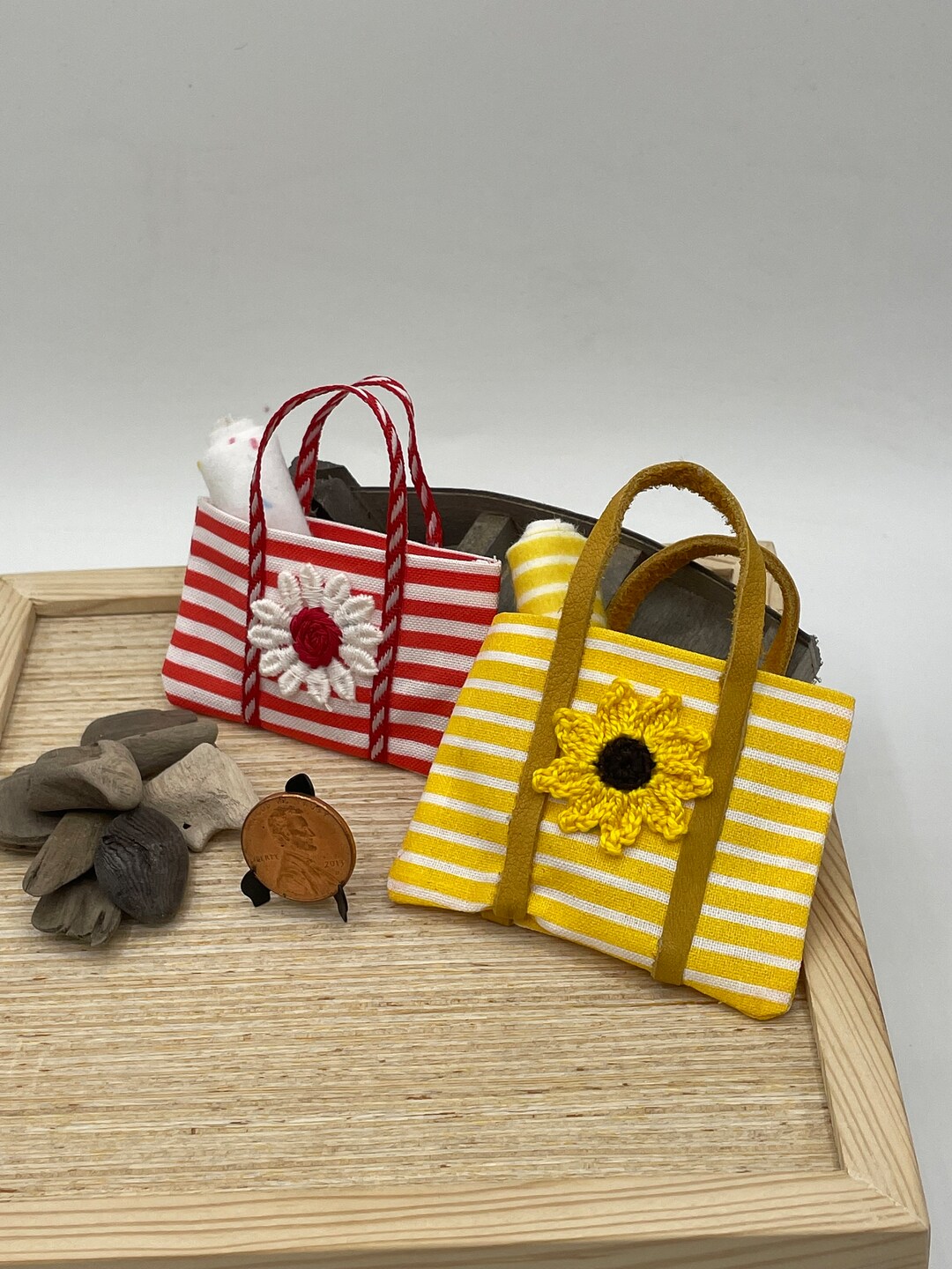 Miniature Beach Bag~mini Summer Flowers Bags~mini Daisy Bag~mini ...