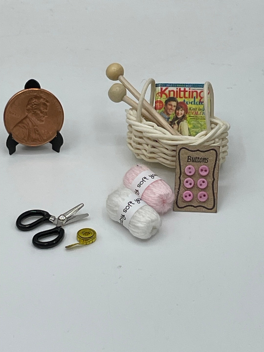 Miniature Knitting Basket~mini Crochet Basket - Etsy