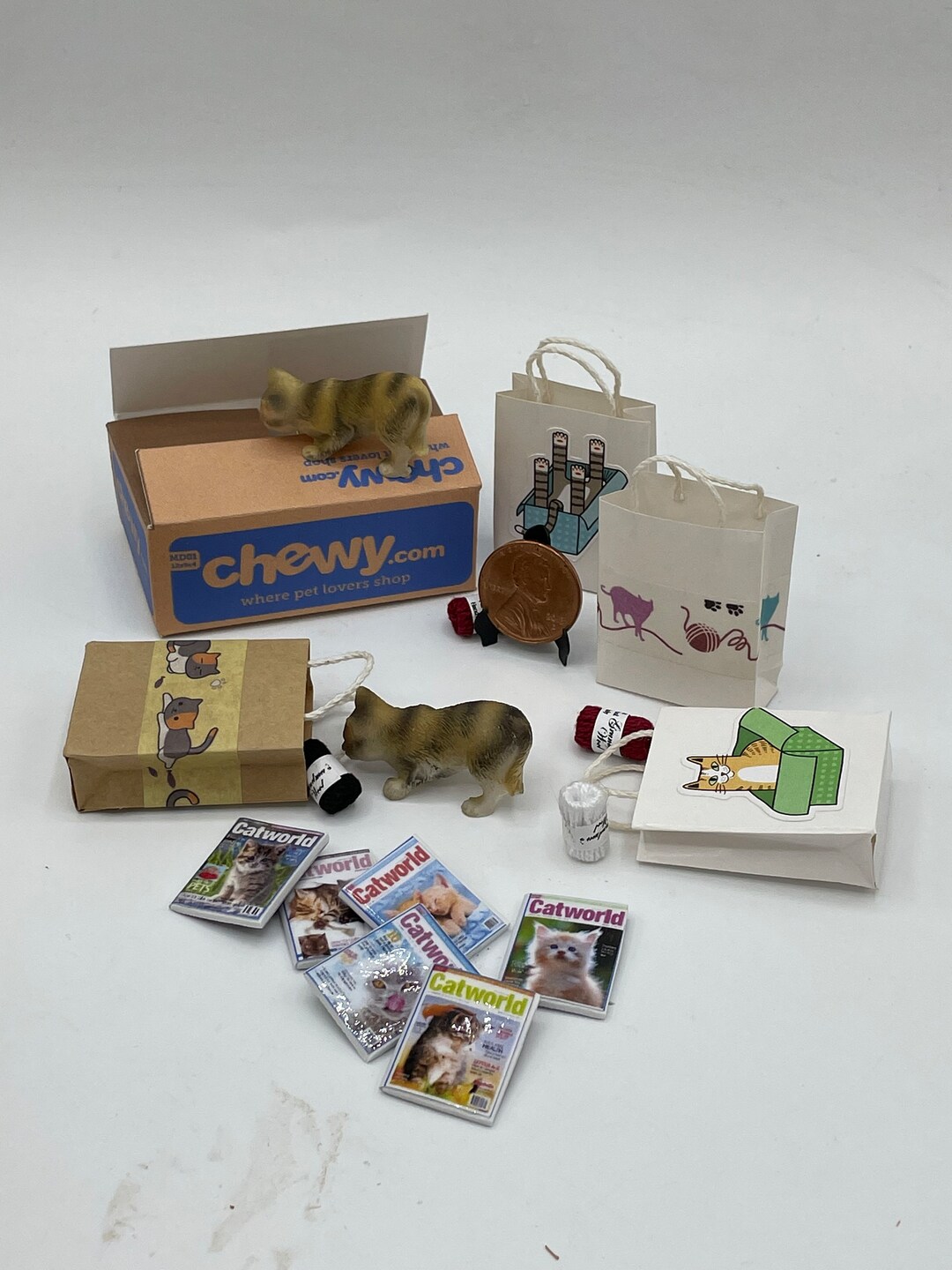 Miniature Cat Toys~mini Trouble Mini Kitties Will Get Into~mini Box ...