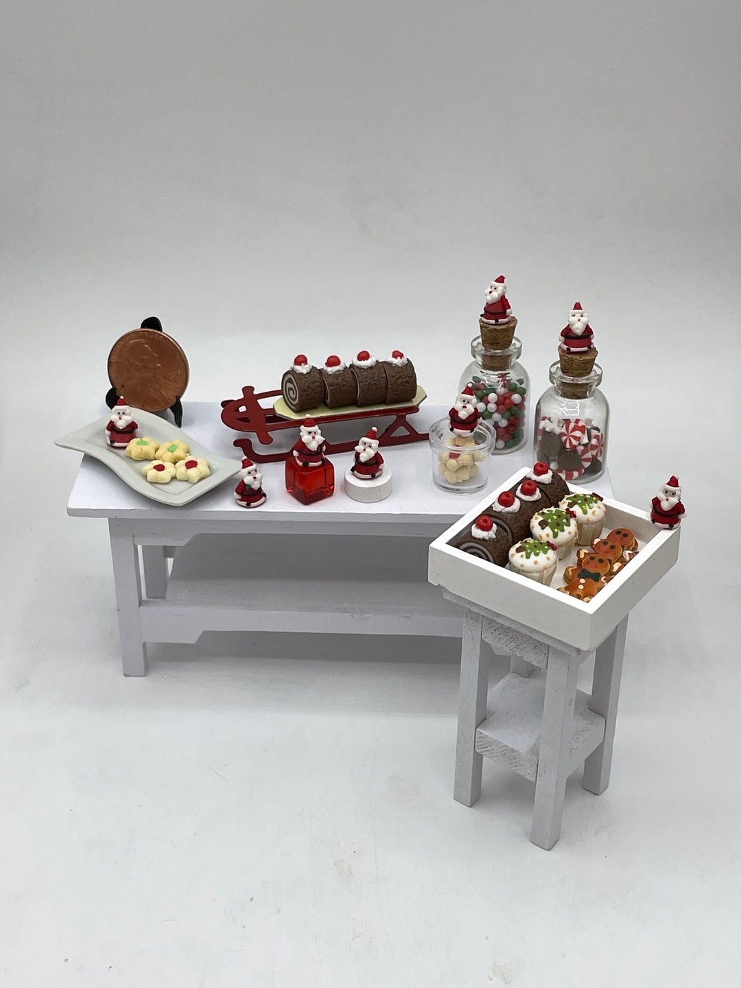 Miniature Decorating With the Tiniest Santas~mini Cookie Jars, Candy ...