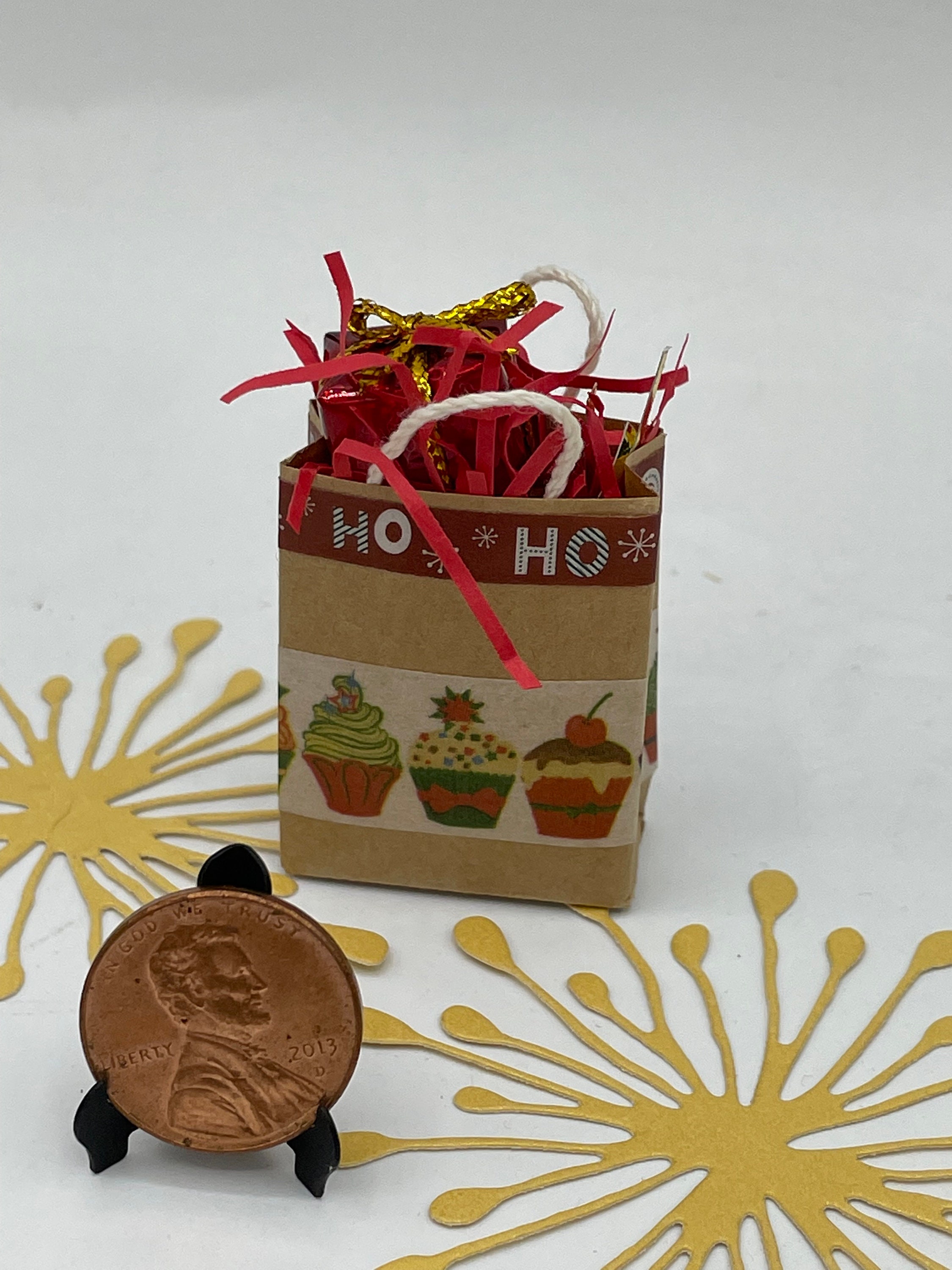 Miniature Christmas Gift Bagsminiature Kraft Decorated Gift - Etsy
