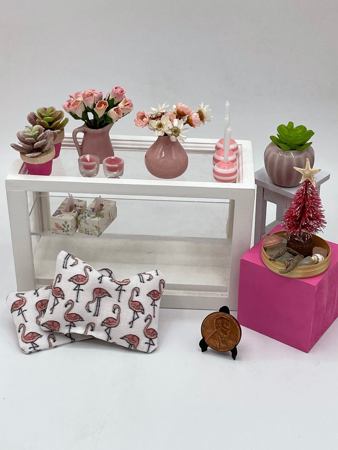 Miniature PINK Malibu Dreamworld Interior Decor~mini Pink Plants ...
