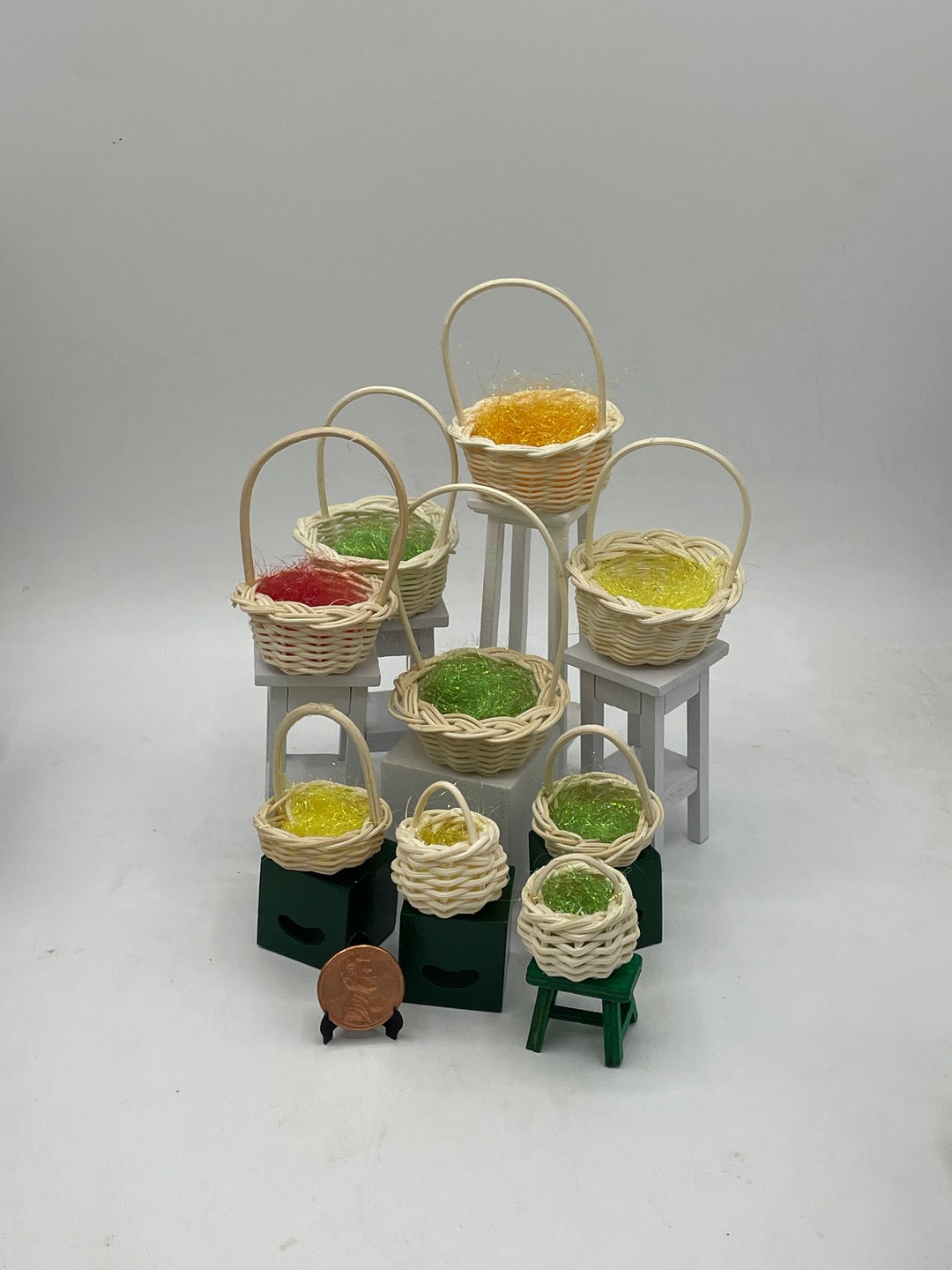 Miniature Easter Baskets~mini Easter Grass~mini Baskets Ready to Be ...