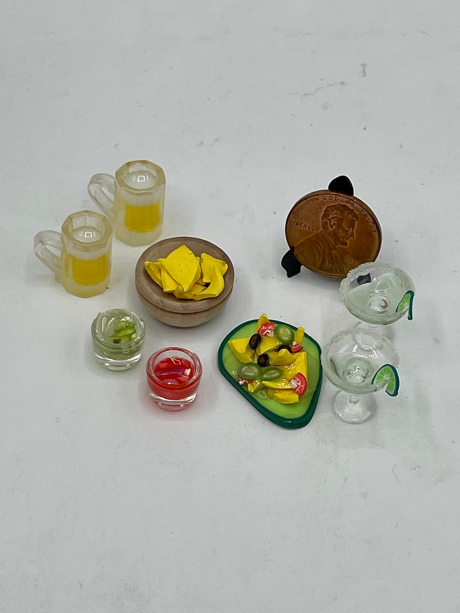 Miniature Cantina Tables and Snacks~painted Mexican Talavera Tile and ...