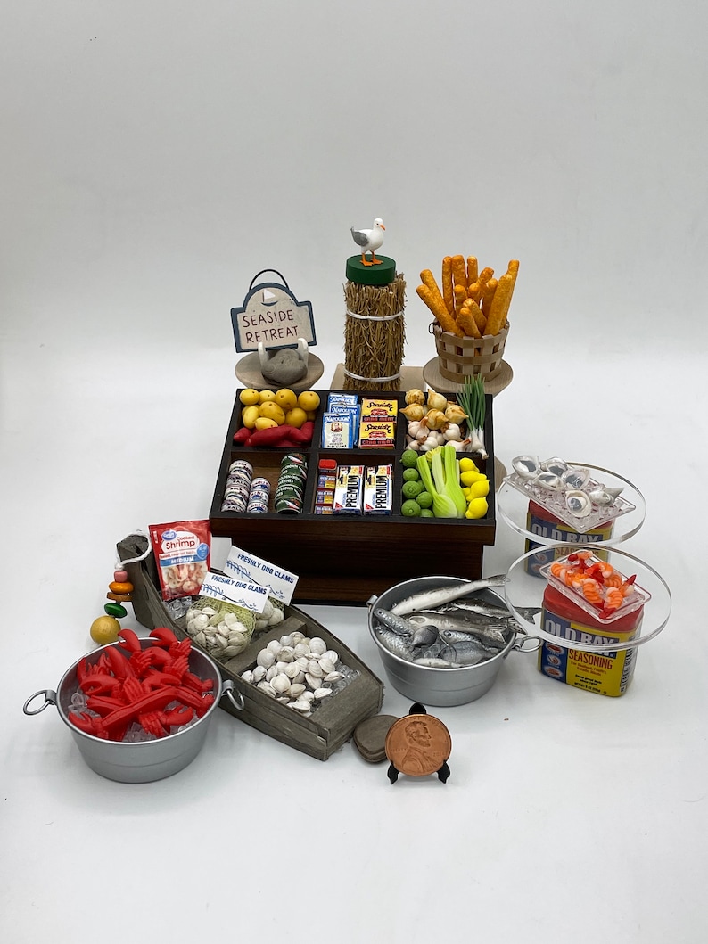 Miniature Fish Market~mini Seafood, Fish, Tinned Fish~mini Veggies and ...