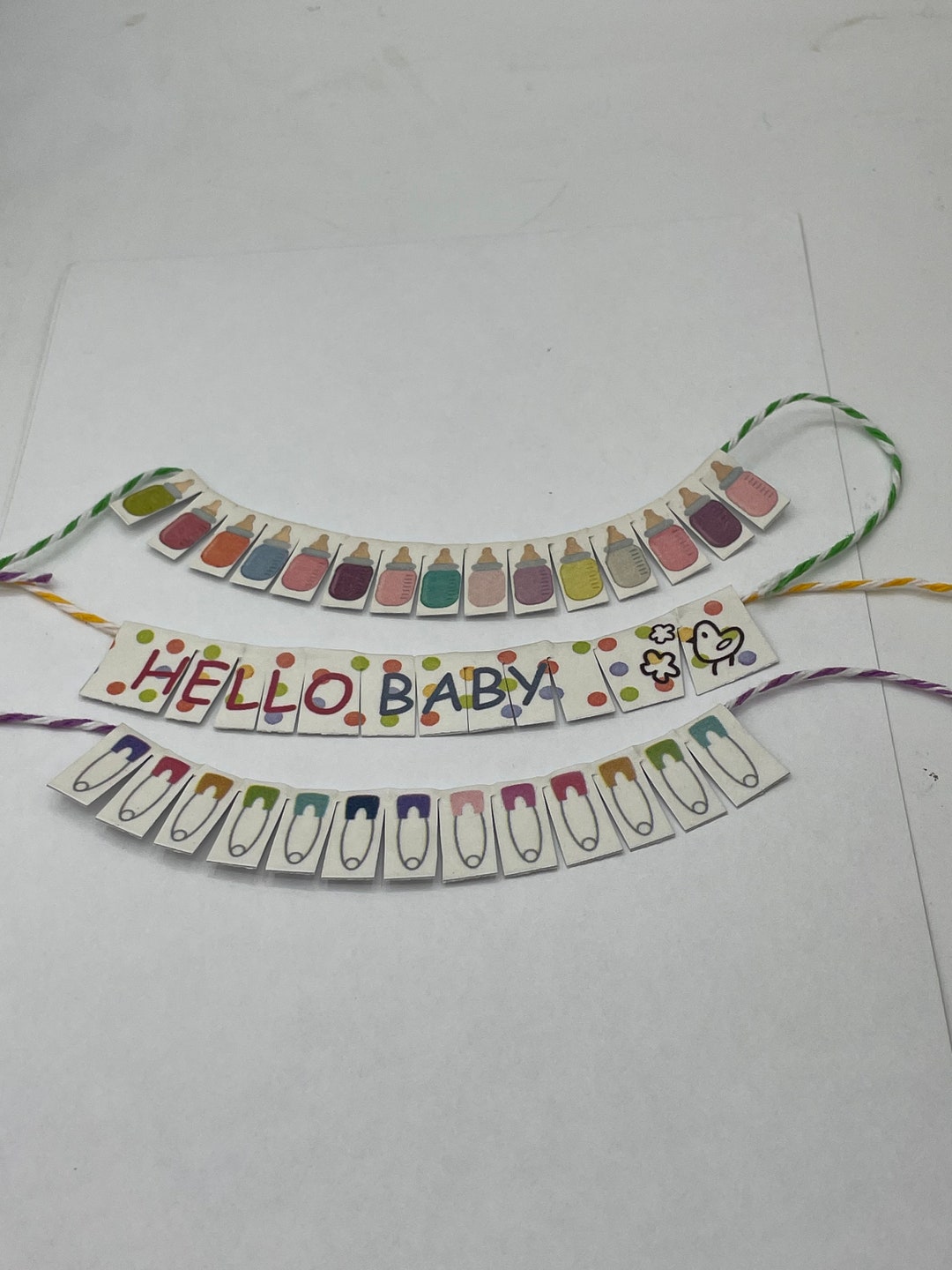 Miniature Banners~mini Baby Shower~mini Gender Reveal~bottles, Diaper ...