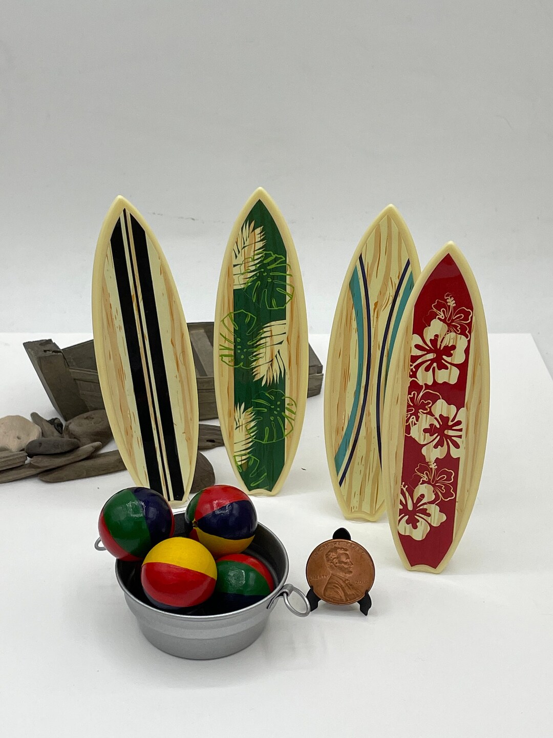 Miniature Beach Toys~mini Surf Boards~mini Beach Balls - Etsy