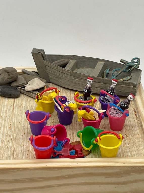 Miniature Beach Bucketsmini Pail and Spademini Beach Play - Etsy